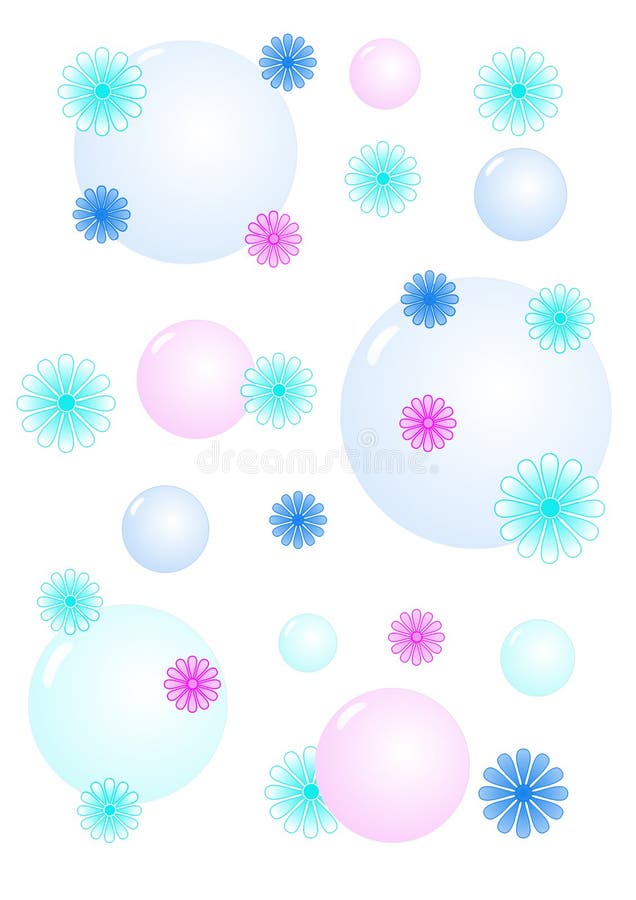 Background With Flowers And Bubbles Stock Illustration - Illustration ...