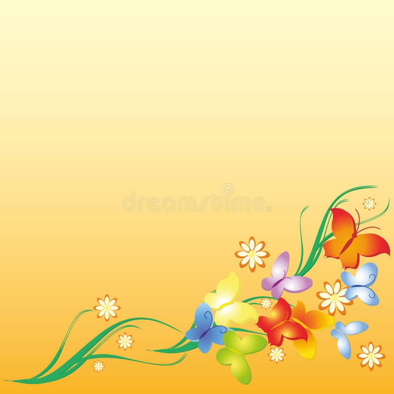 Yellow Butterfly Page Border Stock Illustration - Illustration of ...