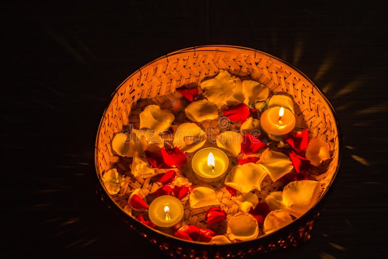 Flowers in candlelight stock image. Image of romantic - 138957919