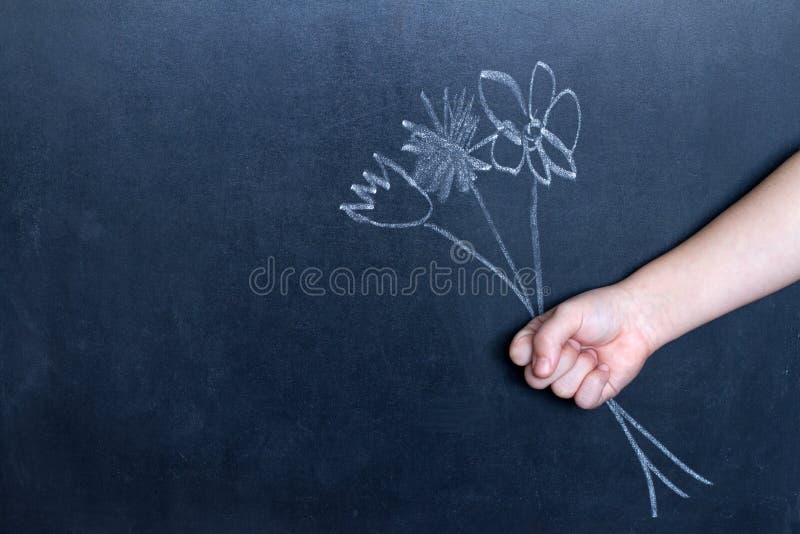 Flowers and Child S Hand Abstract Background Concept Stock Image ...