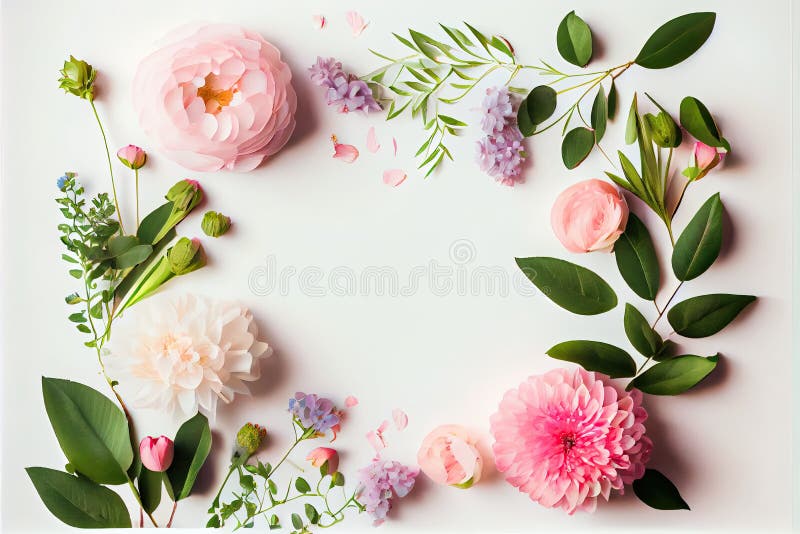 Flat Lay Flowers Frame Stock Illustrations – 2,046 Flat Lay Flowers ...