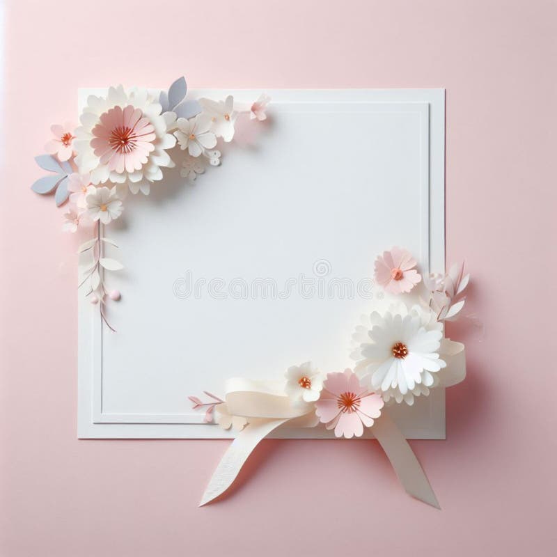 Flowers Composition. Frame Made of Flowers on Pastel Pink Background ...