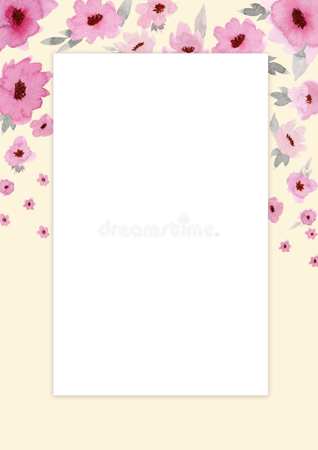 Flowers Composition. Rectangular Rose Frame Made of Pink Flowers and ...
