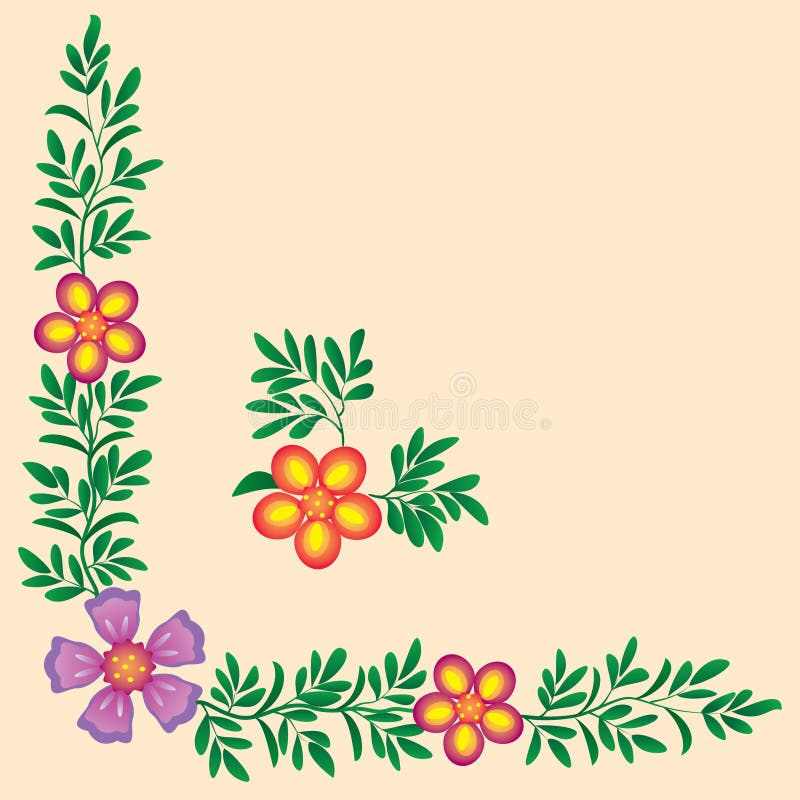 Flowers corner decoration stock vector. Illustration of embroidery ...