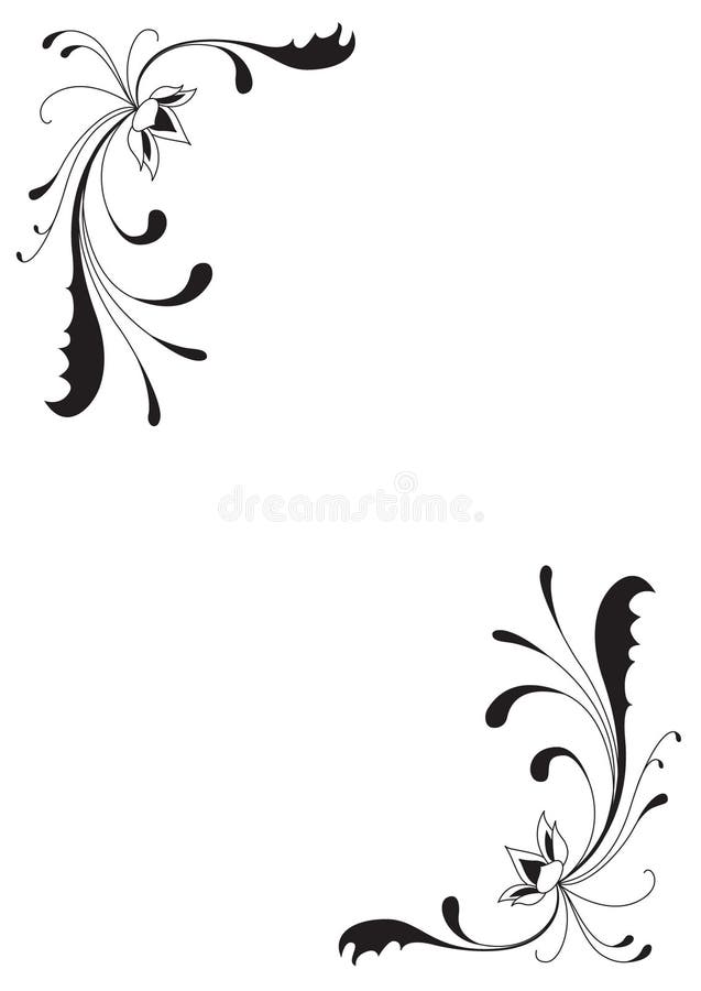 Flowers and curves stock vector. Illustration of black - 7106303