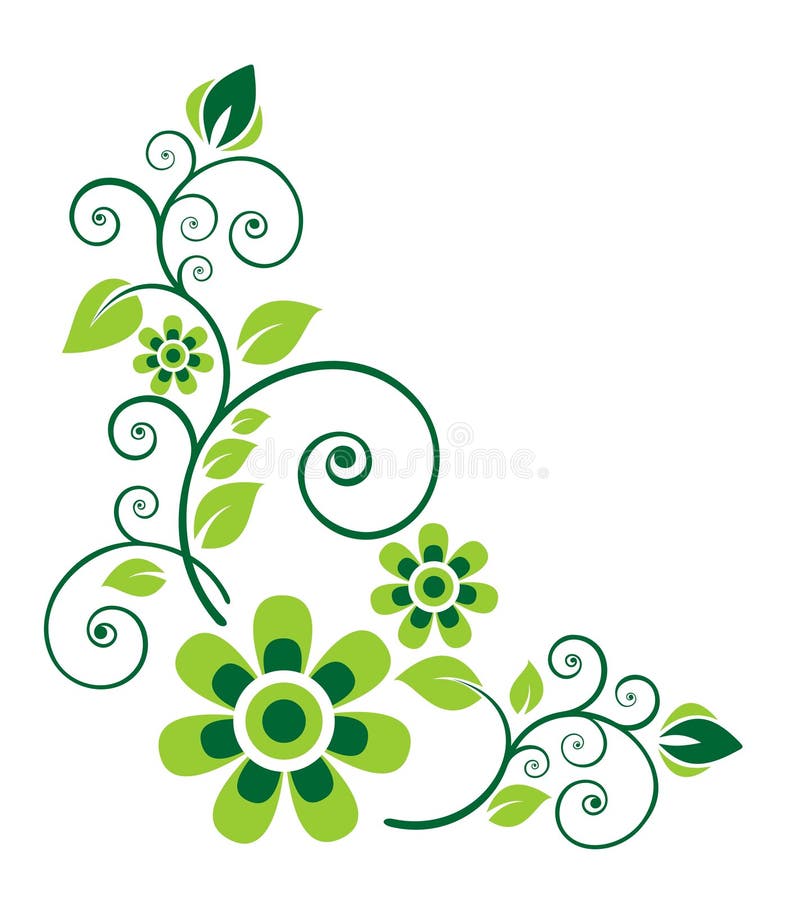 Flowers and curves pattern stock vector. Illustration of figure - 14308914