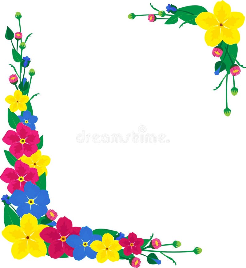 Flowers for Decoration Frames Stock Vector - Illustration of flowers ...