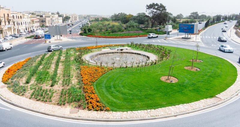 Flowers Arrangement and Roundabouts in Malta. Editorial Image - Image ...
