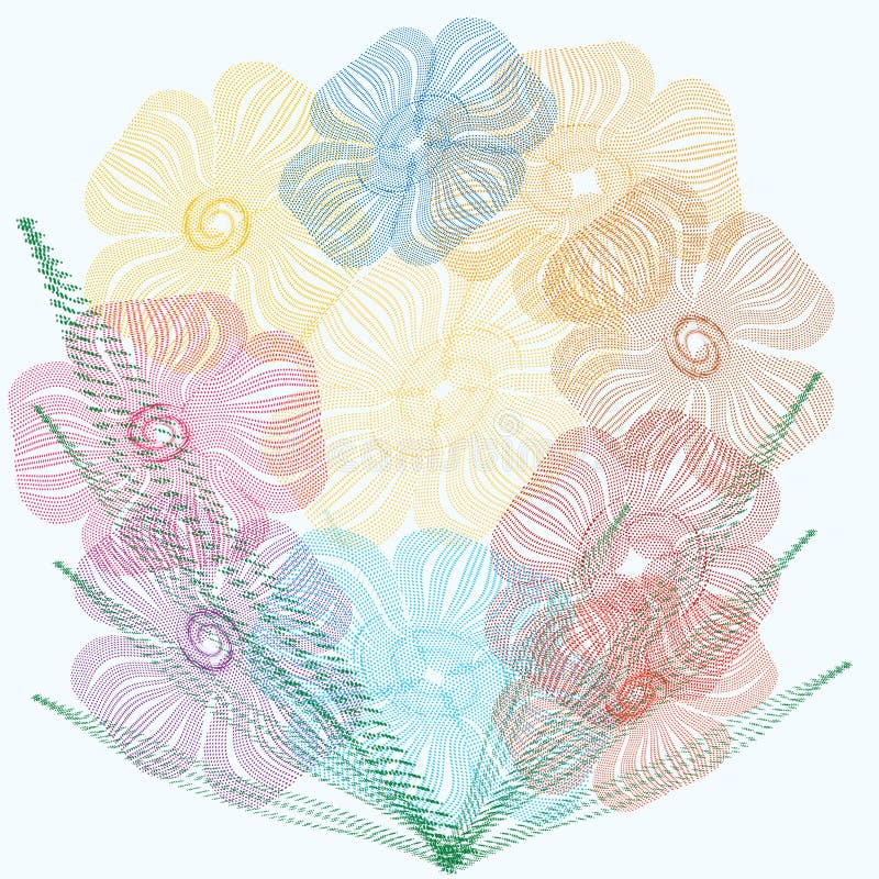 Flowers. Dotted Halftone Vector Spiral Pattern or Texture Stock Vector ...