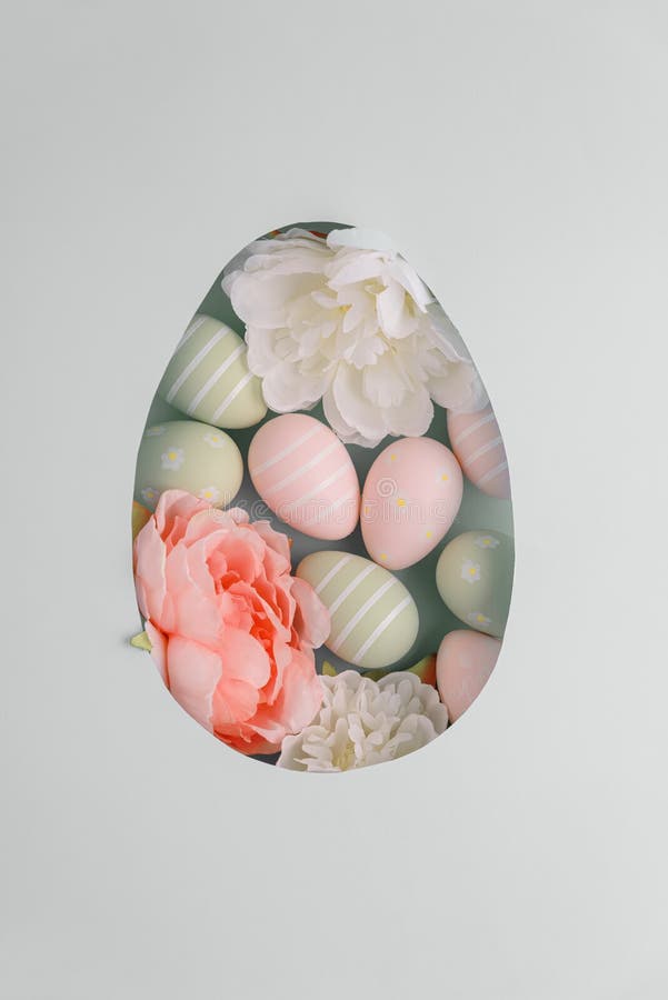 Easter Eggs Visible Egg Shaped Hole Green Background Top View Stock Photos - Free & Royalty-Free ...