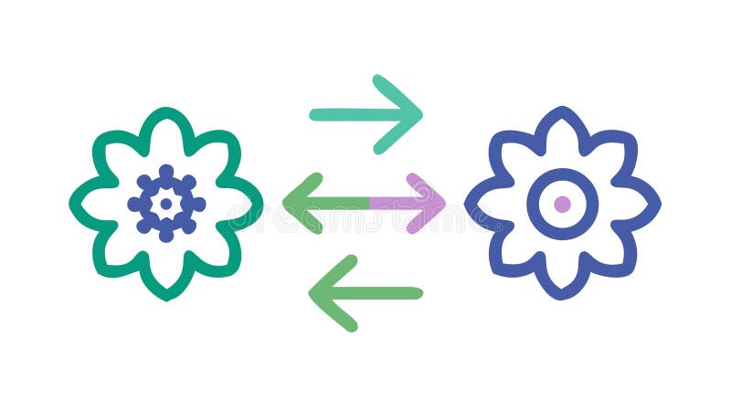 Flowers with Exchange Arrows EcoFriendly Cycle, Vector Design ...