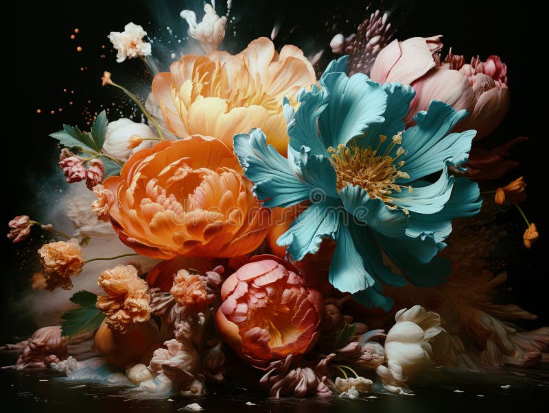 Flowers Explosion stock illustration. Illustration of color - 291749705