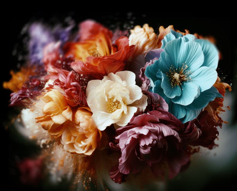 Flowers Explosion stock illustration. Illustration of decorative ...