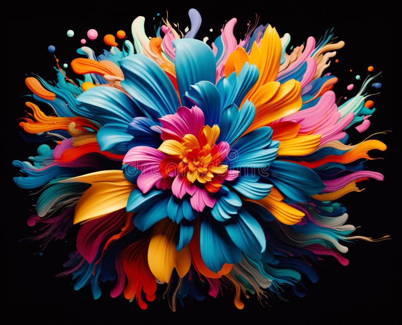 Flowers Explosion stock illustration. Illustration of vibrant - 291749720