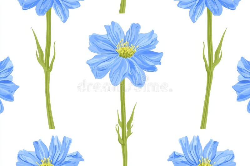 Flowers Field in a Continuous Pattern Stock Image - Image of beautiful ...