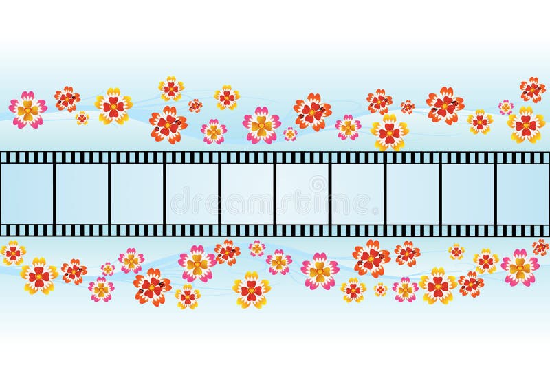 Flowers and film stock vector. Illustration of movie - 20297370