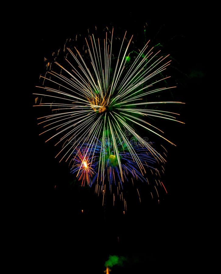 Flowers Fire Works Flowers in Black Sky Stock Image - Image of holiday ...