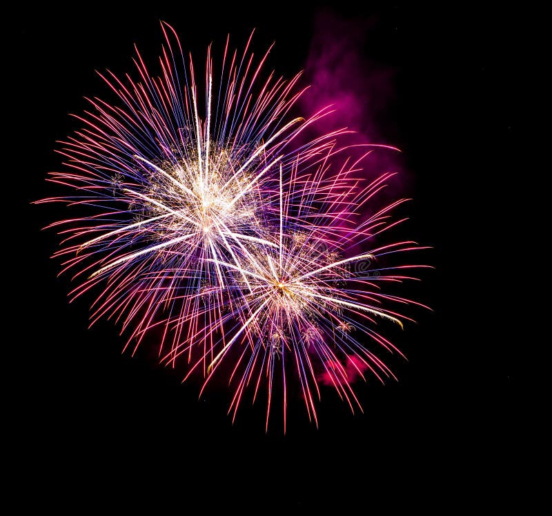 Flowers Fire Works Flowers in Black Sky Stock Photo - Image of flash ...