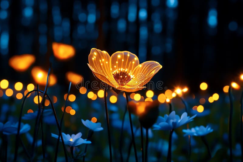 Flowers and Fireflies, Glowing Lights, Twilight Magic Create a Magical ...