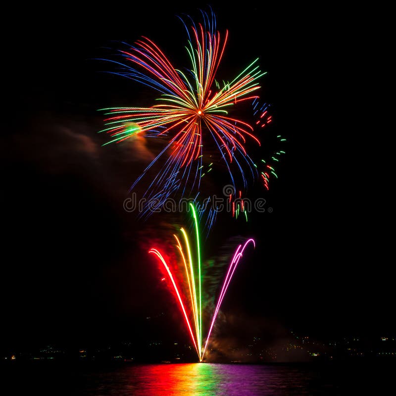 Flowers of fireworks stock image. Image of show, fire - 42503559