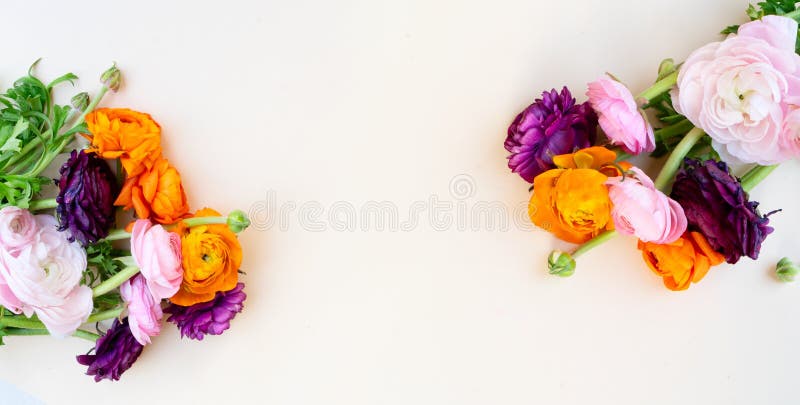 Flowers Flat Lay Composition Stock Image - Image of abstract ...