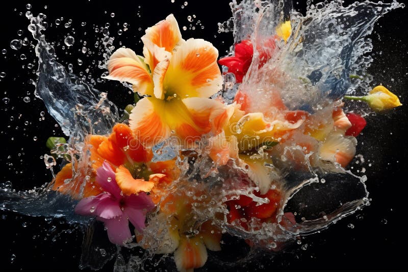 Flowers floating in water stock image. Image of beautiful - 311061963