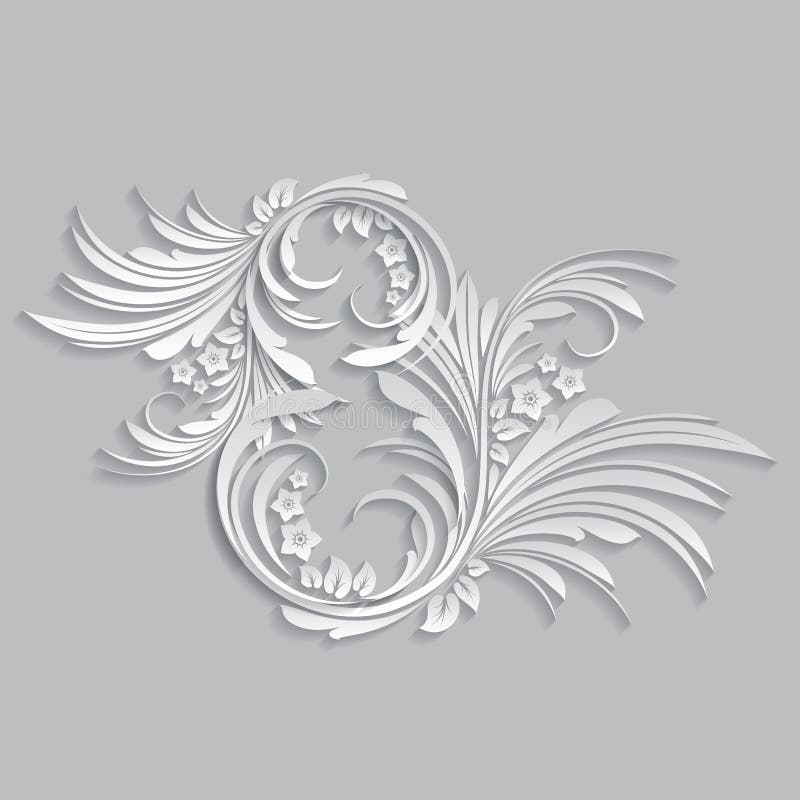 Flowers and Floral Elements Cut from Paper Stock Vector - Illustration ...