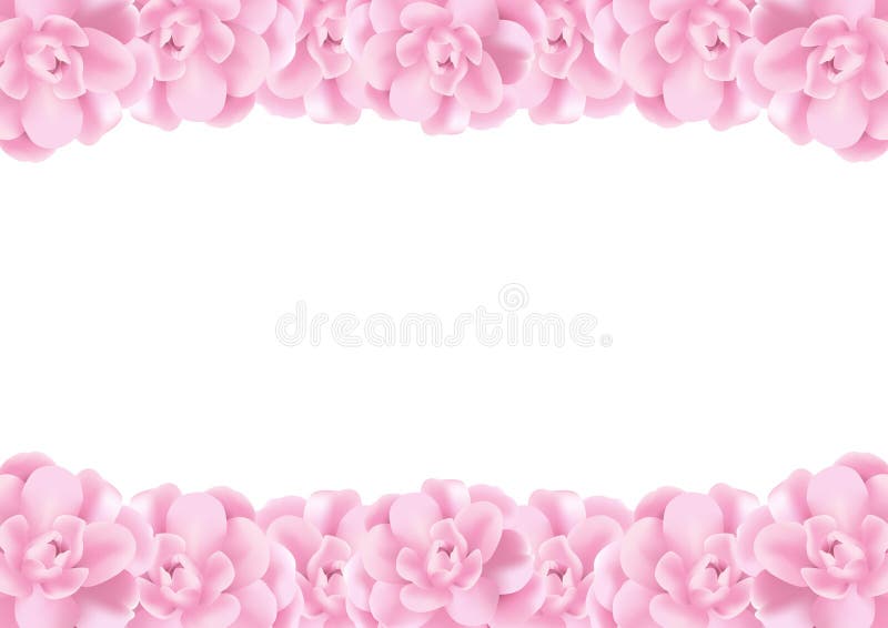 Light Pink Flowers Photo Frame Stock Illustration - Illustration of ...