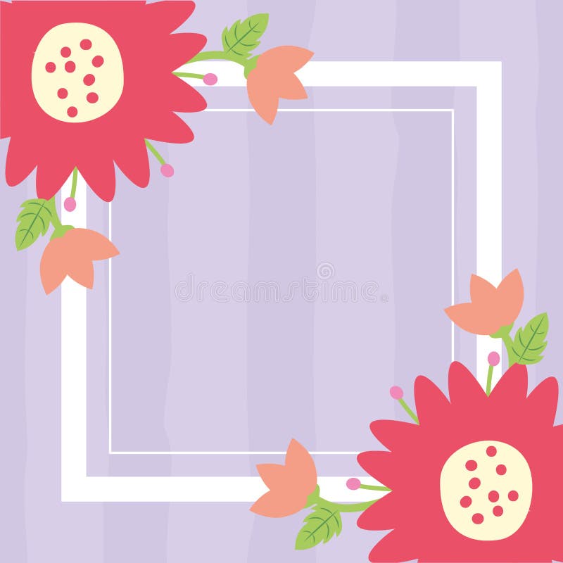 Flowers Frame Decoration Banner Stock Vector - Illustration of ...