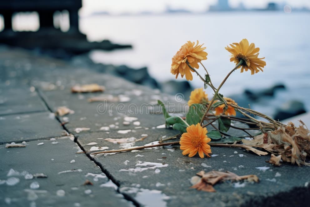 Flowers on the ground stock illustration. Illustration of relaxation ...