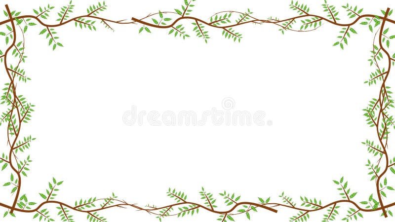 Branches and Leaves Growing into a Frame in Alpha Channel Stock Footage ...