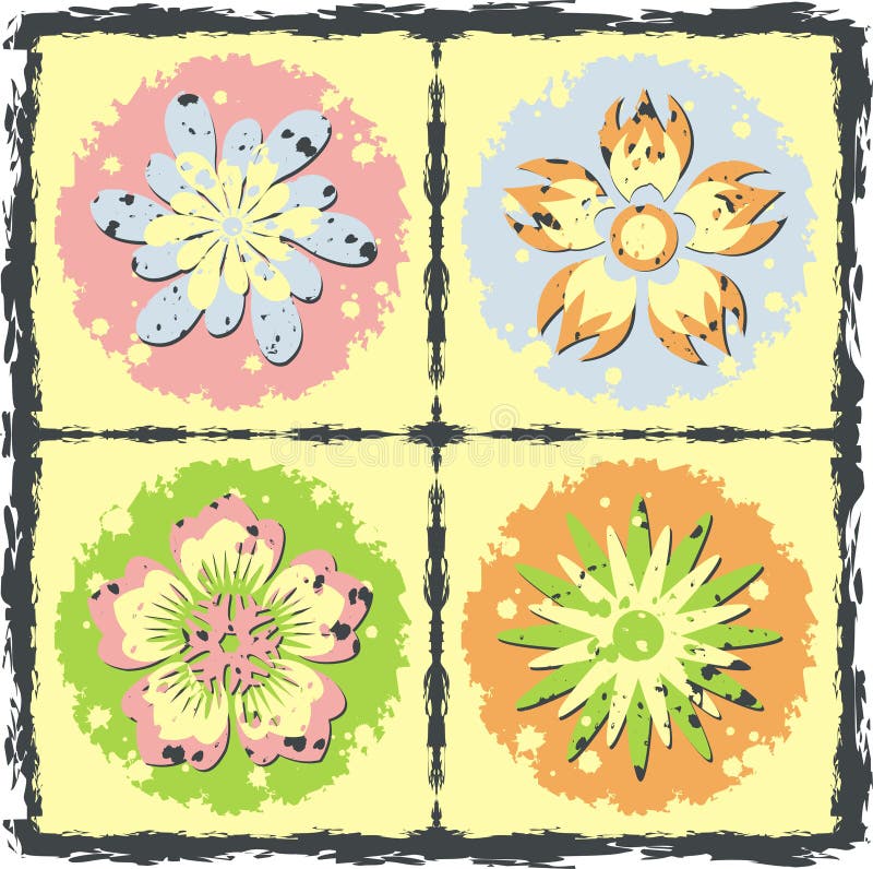 Flowers Grunge Texture, Vector Stock Vector - Illustration of ...