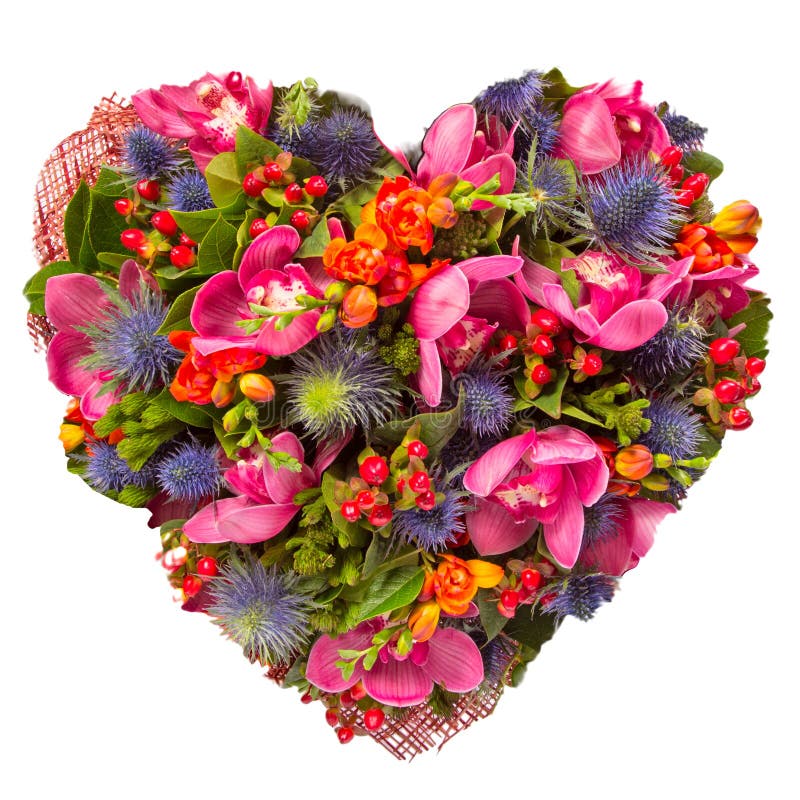 Flowers Heart Floral Collage Concept Stock Photo - Image of celebration ...
