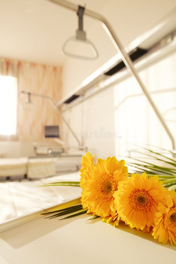 Flowers Hospital Bedside Table Stock Image - Image of room, utilities ...