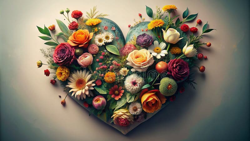 Flowers in a Human Heart Love and Kindness AI-Generated Content Stock ...