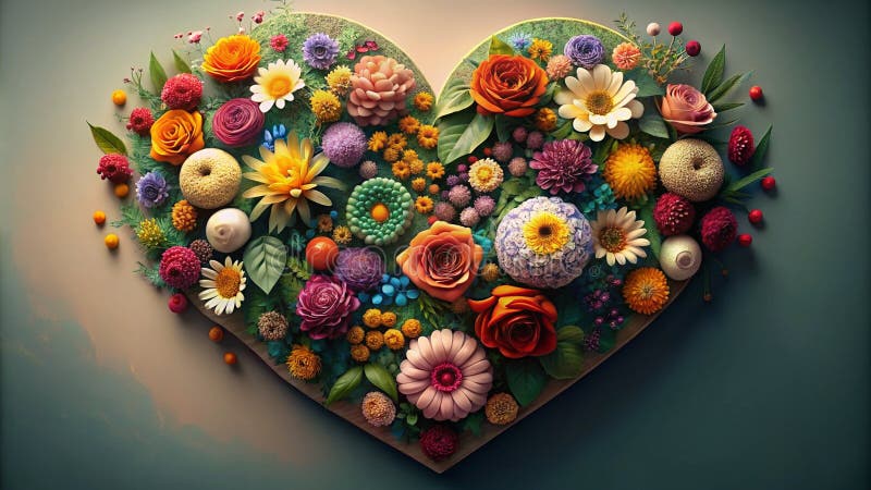 Flowers in a Human Heart Love and Kindness AI-Generated Content Stock ...