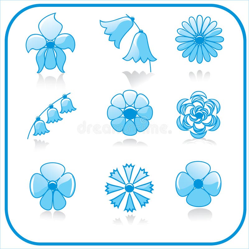 Flowers icon set stock vector. Illustration of blossom - 7131051