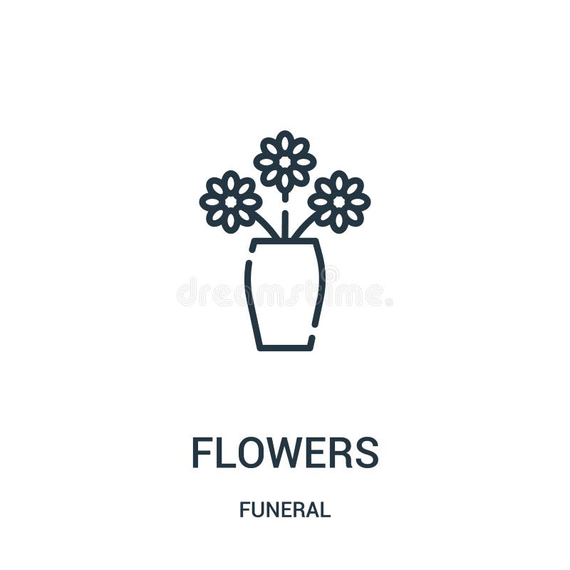 Flowers Icon Vector from Funeral Collection. Thin Line Flowers Outline ...