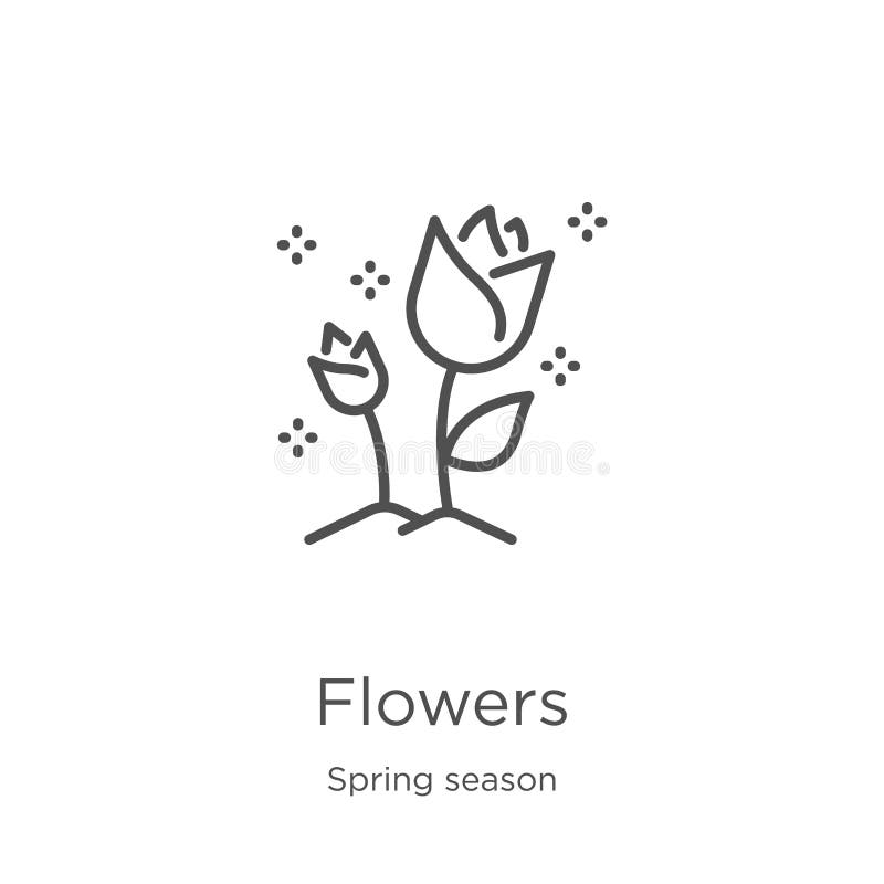 Flowers Icon Vector from Spring Season Collection. Thin Line Flowers ...