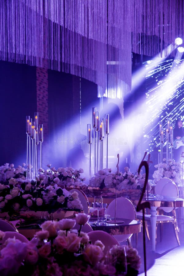 Flowers Illuminated Disco Ball Stage Festive Decor Stock Photo - Image ...