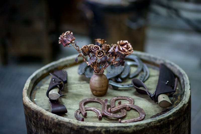 Flowers of iron. handmade stock photo. Image of beautiful - 185686486