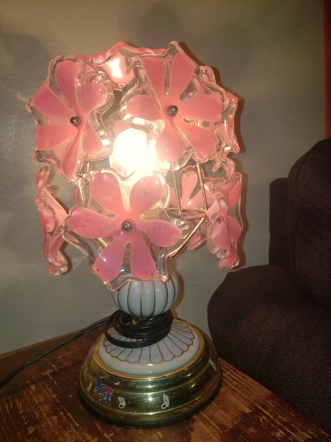Flowers Lamp Old Antique Unique Stock Photo - Image of lamp, flowers ...