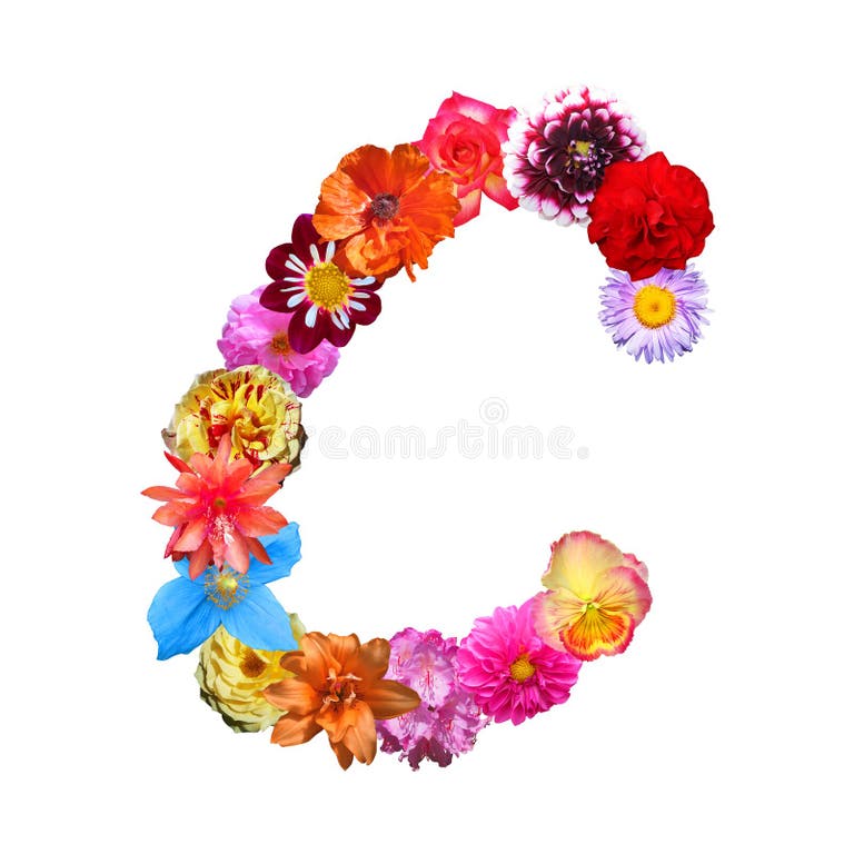 Flowers Letter C stock illustration. Illustration of floral - 85440725