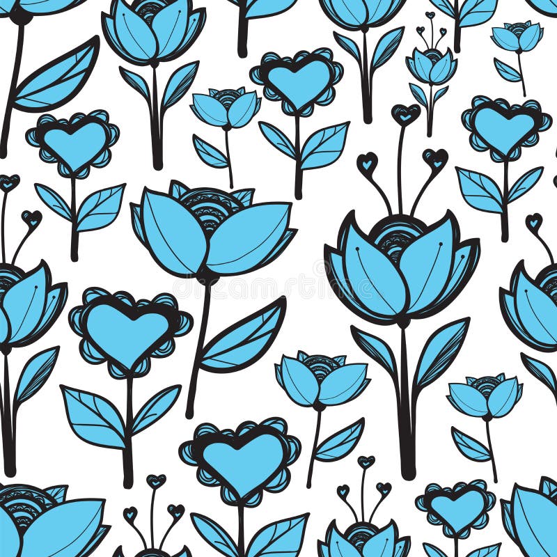 Flowers love pattern stock vector. Illustration of fabric - 30105336