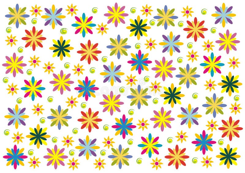 Flowers in many colors stock vector. Illustration of abstract - 15593964