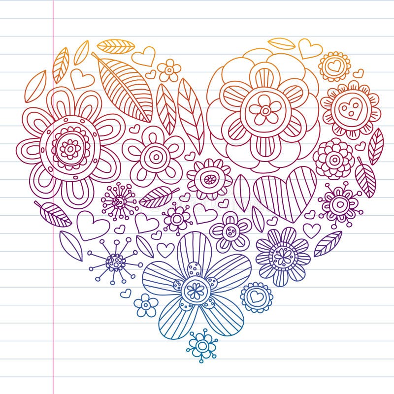 Flowers March 8. Doodle Floral Pattern. Vector Icons for Women. Stock ...