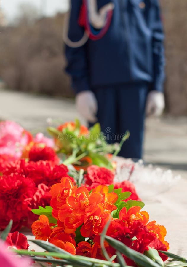 The Flowers on the Monument To Soviet Soldiers Stock Photo - Image of ...