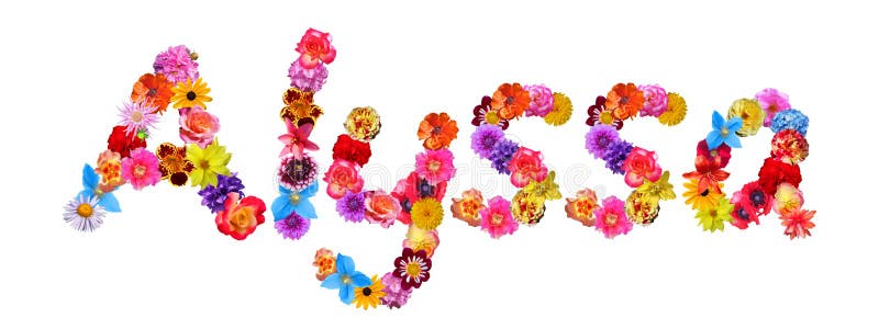 Flowers Name Alyssa stock illustration. Illustration of flower - 85441031
