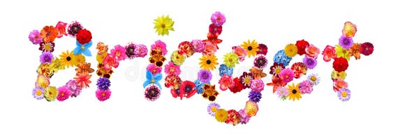 Flowers Name Bridget stock illustration. Illustration of flower - 85441317