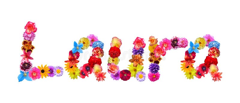 Flowers Name Laura stock illustration. Illustration of color - 85442434